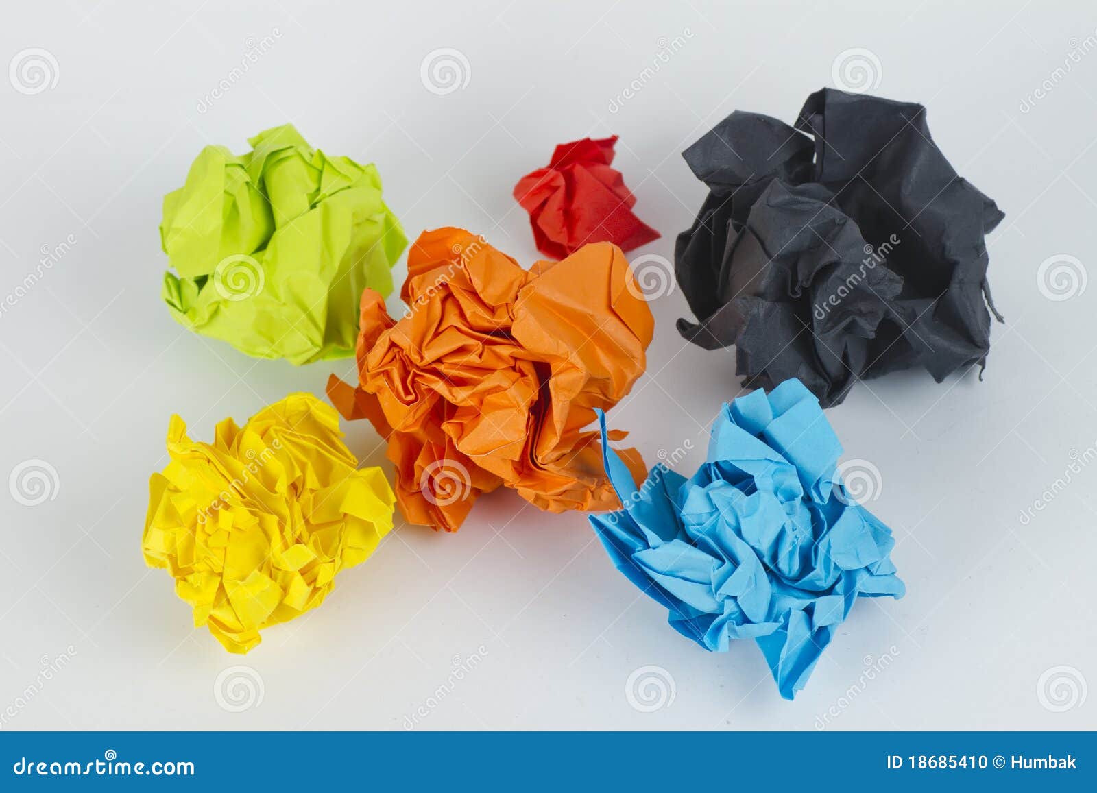 Colourful Crumpled Paper Balls Stock Photo - Image of isolated, white ...