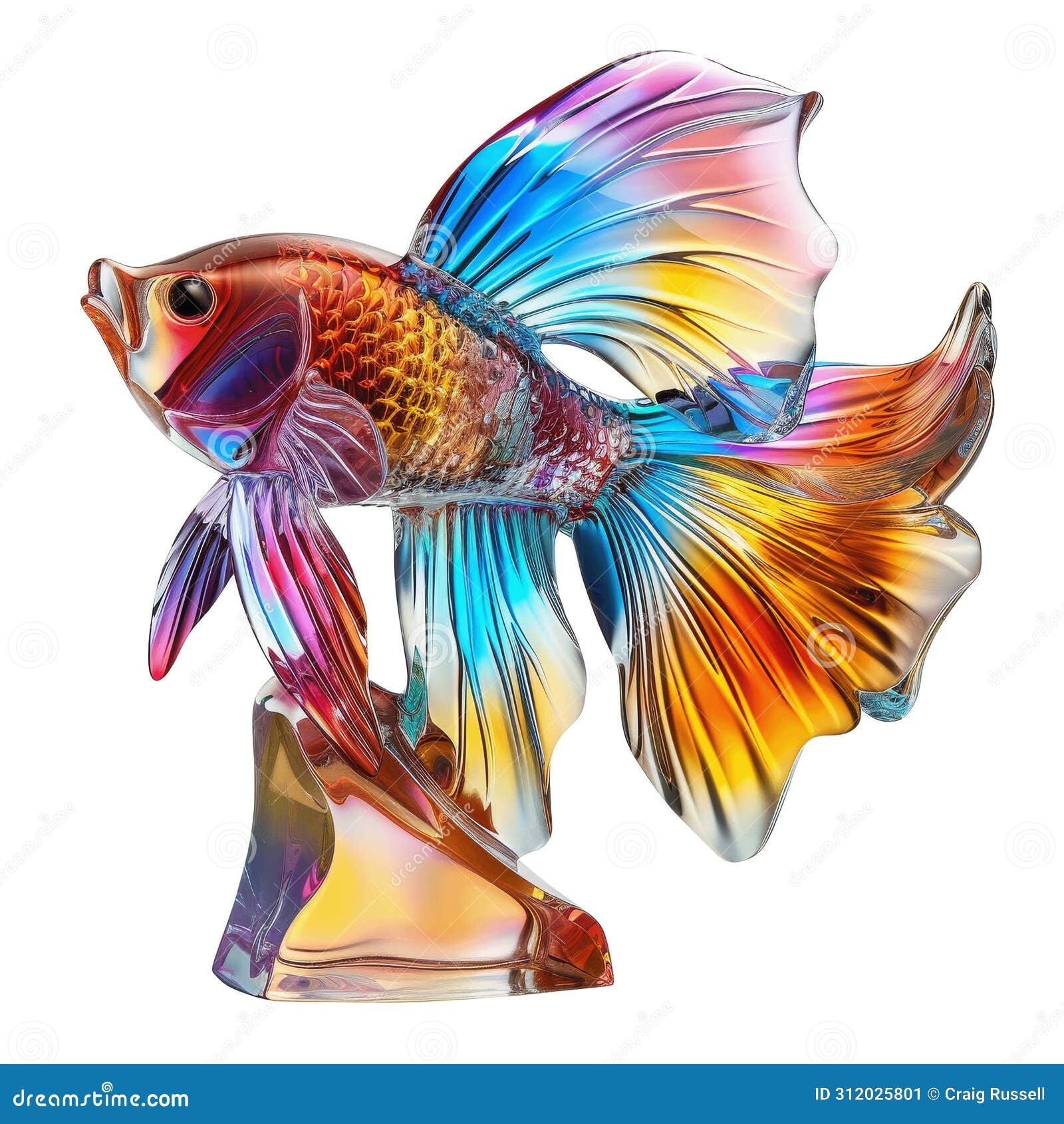 Colourful Crystal Fish Figurine Stock Image - Illustration of statue ...