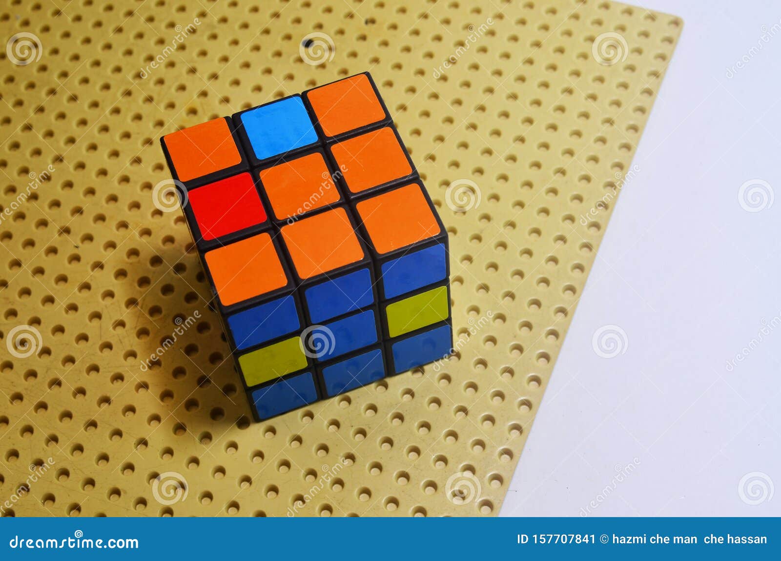 Colourful Cube Rubic on Shape Pattern Background Editorial Photo ...