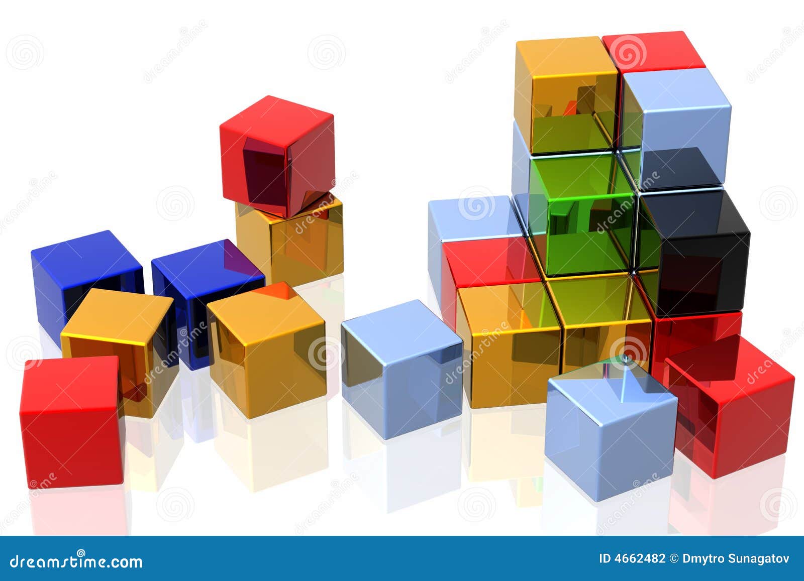 Colourful cubes stock illustration. Illustration of mathematics - 4662482