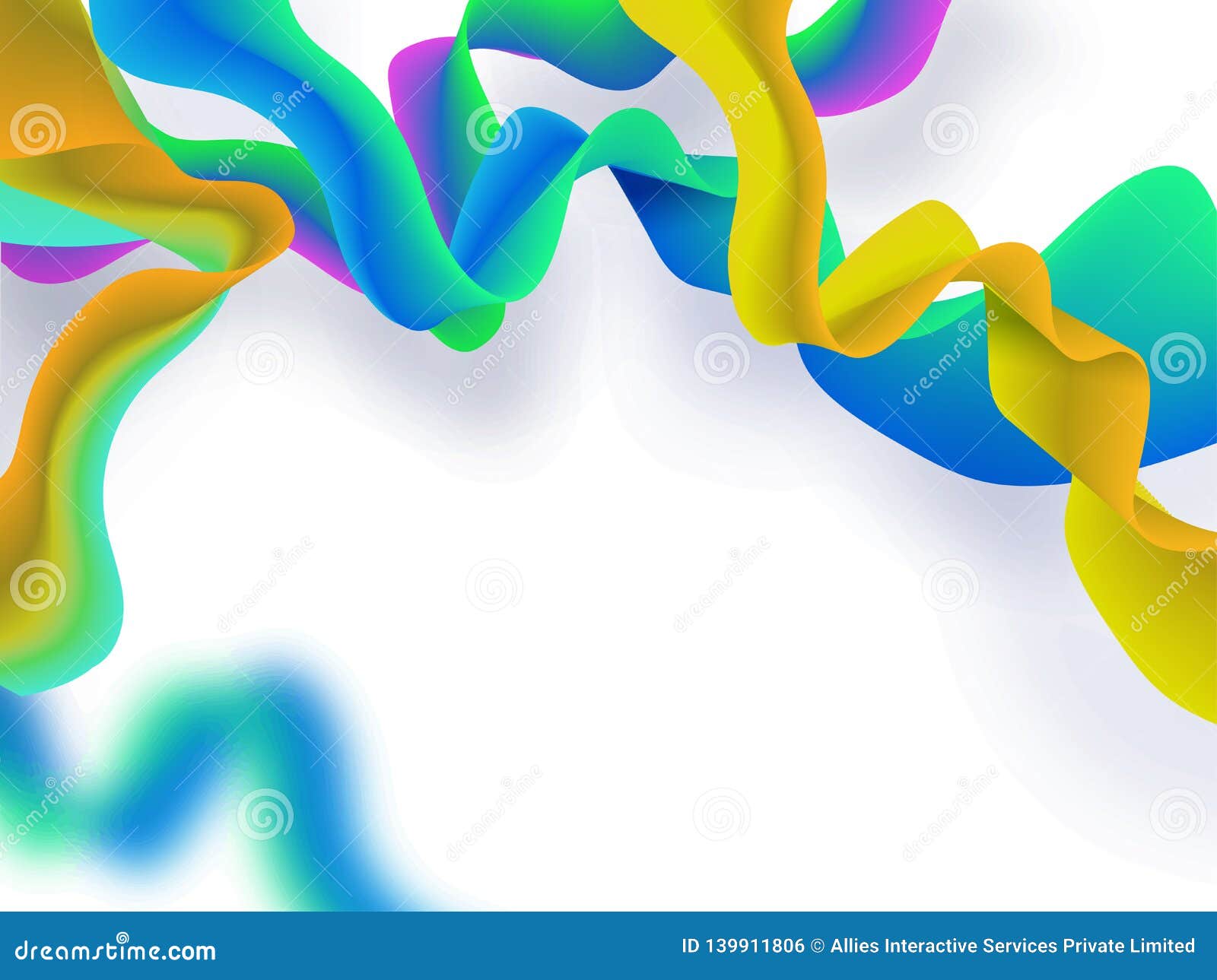 Colourful Curved Waves Abstract Illustration. Stock Illustration ...