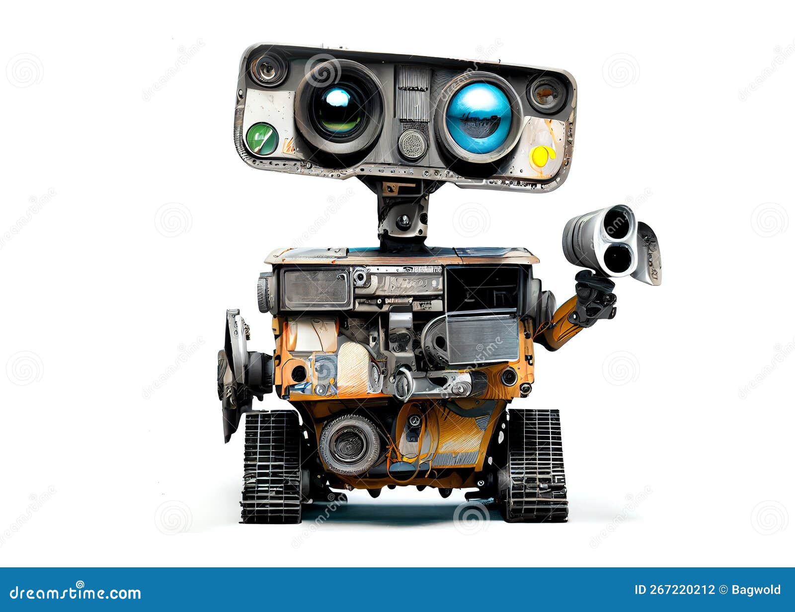 Colourful Cute Robot Generative AI Illustration Stock Illustration ...