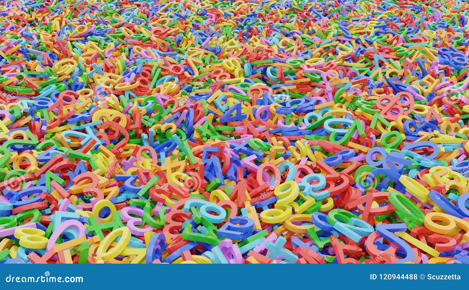 Colourful 3D Numbers stock photo. Image of texture, shapes - 120944488