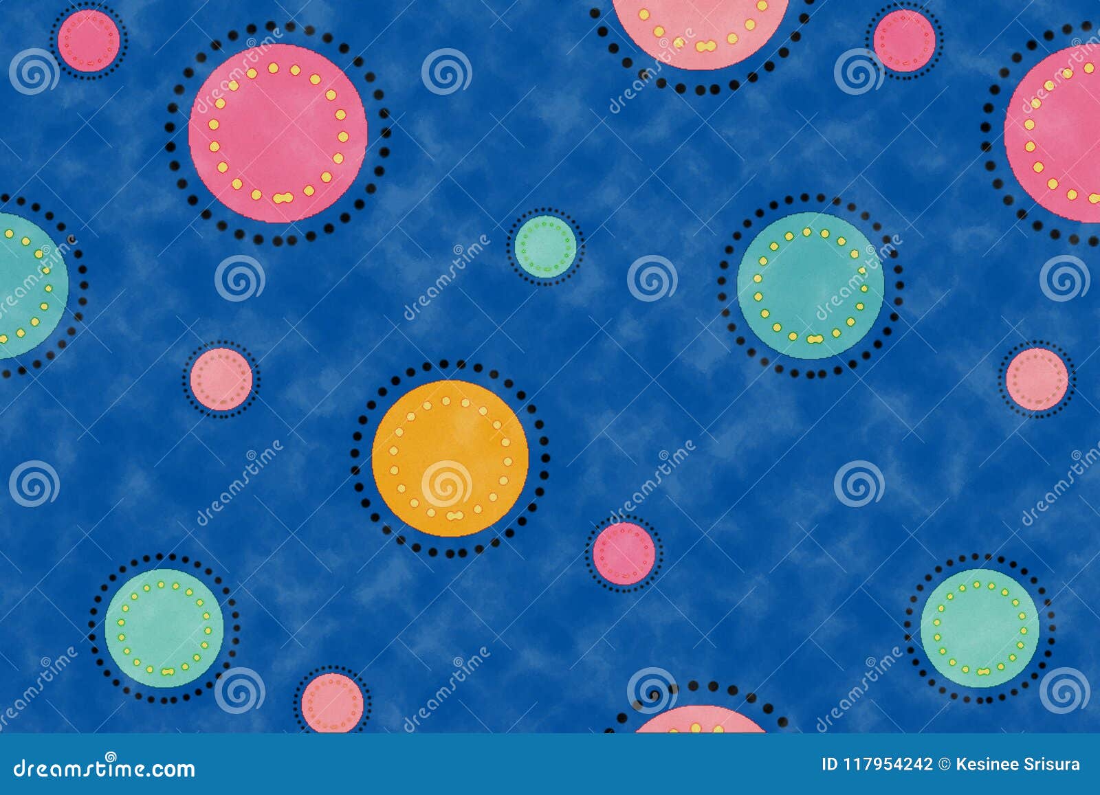 Colourful Dashed Circle with Paper Textured on Blue Background Stock ...