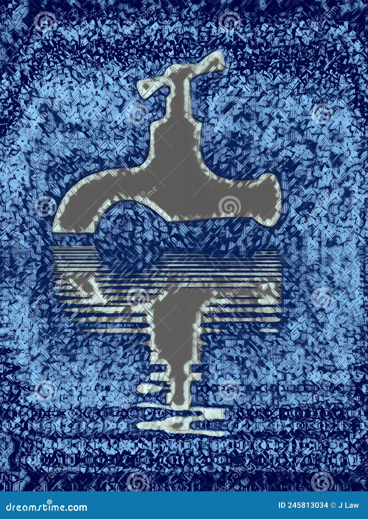 Colourful Design of a Water Tap Very Textured Pattern in Ripple Effect ...