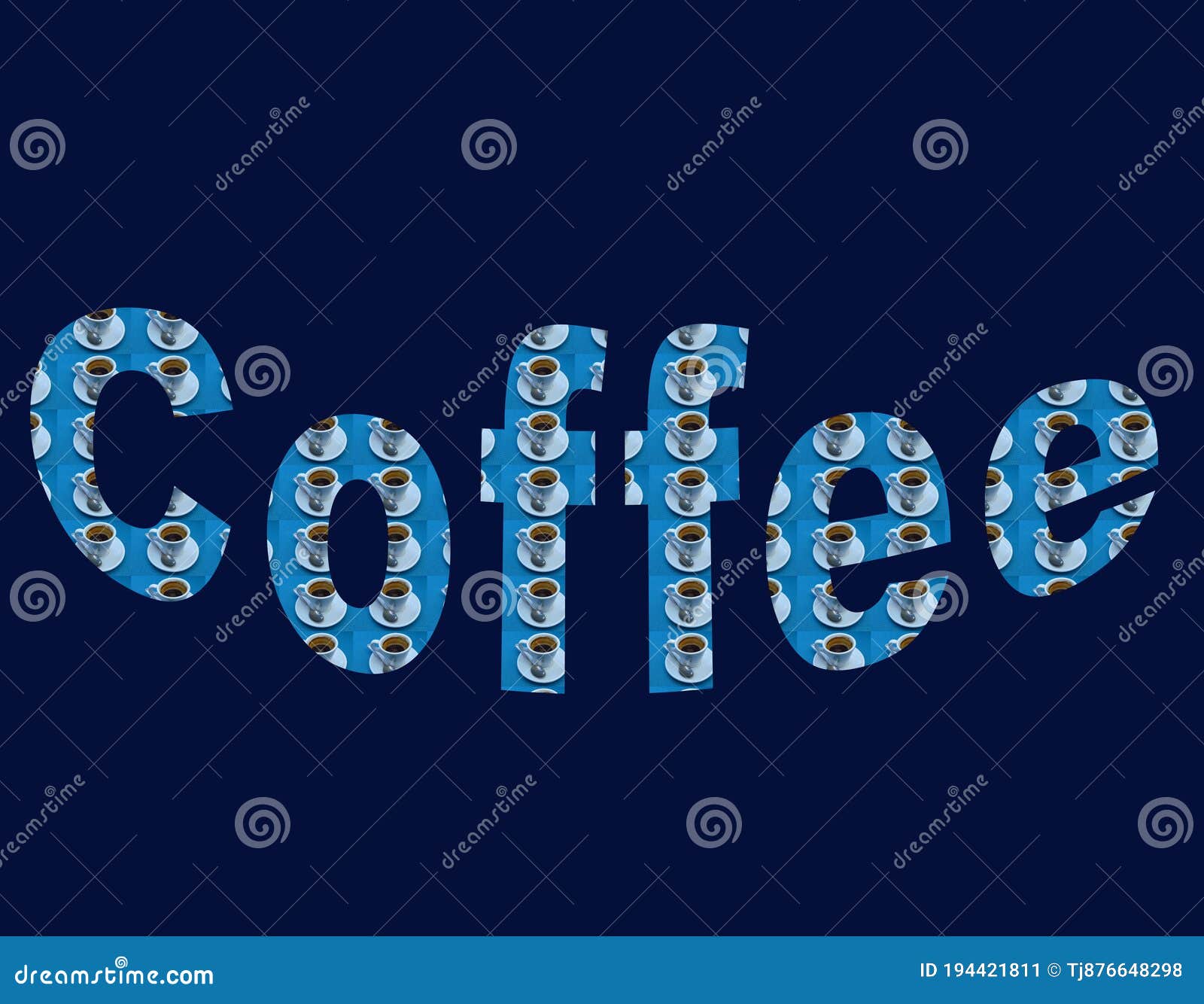 Colourful Design Word Coffee Font Stock Vector Decorative Element in ...