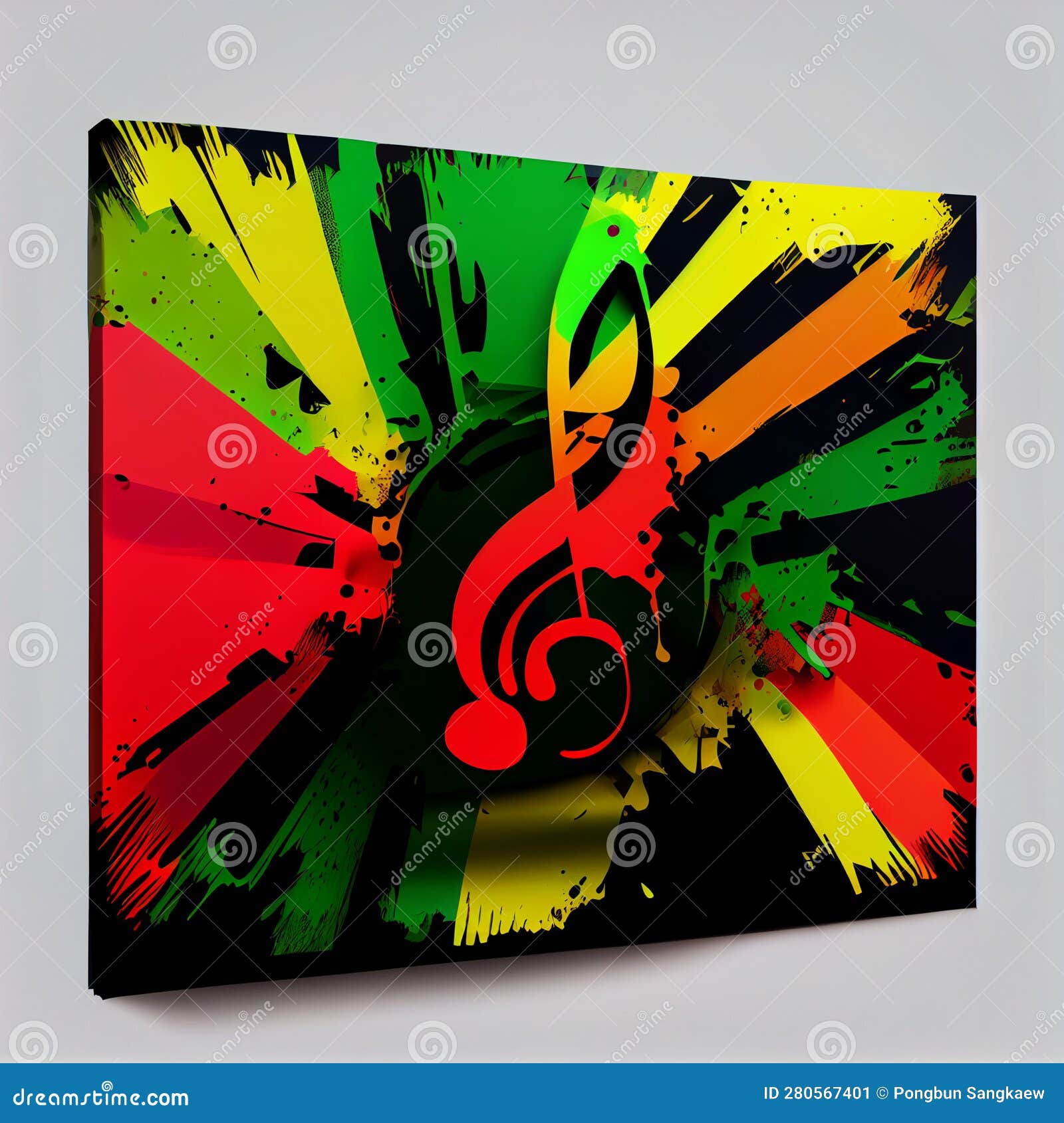 Colourful Digital Paint Reggae Music Abstract Background Stock ...