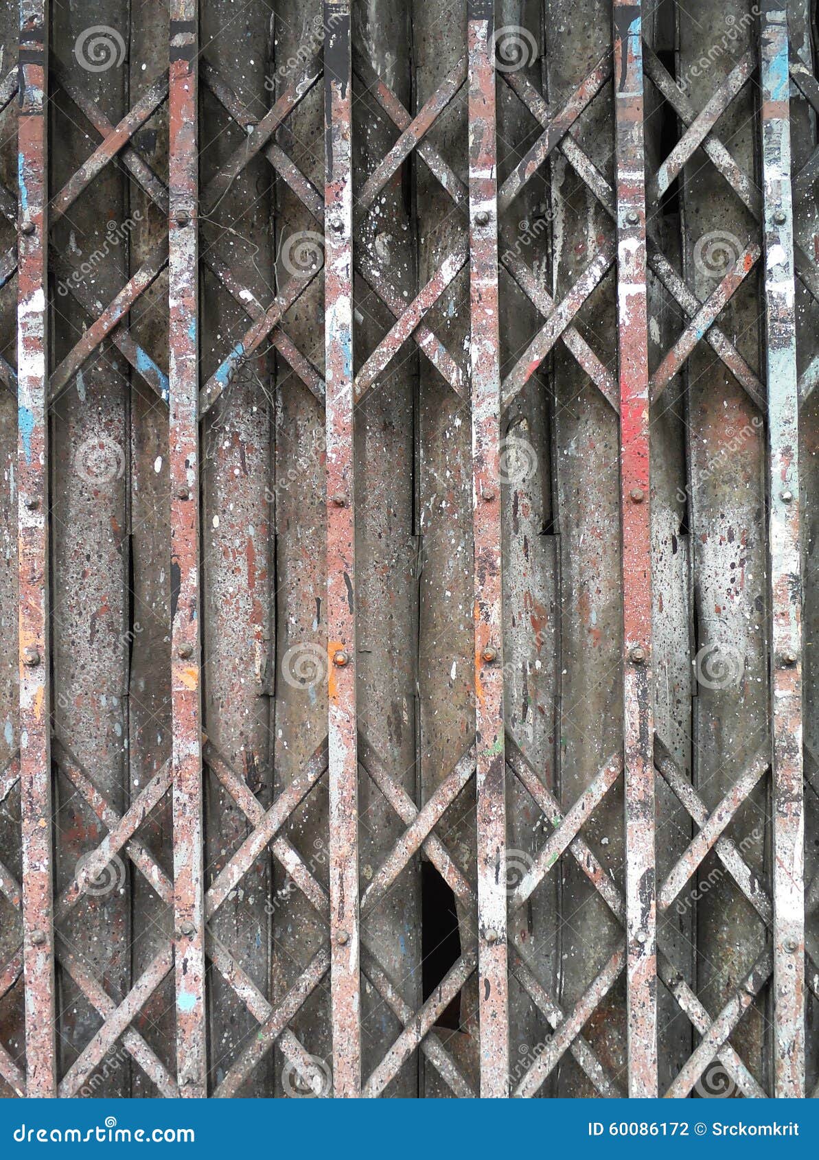 Colourful Dirty Old Iron Gate Stock Photo - Image of cover, grunge ...