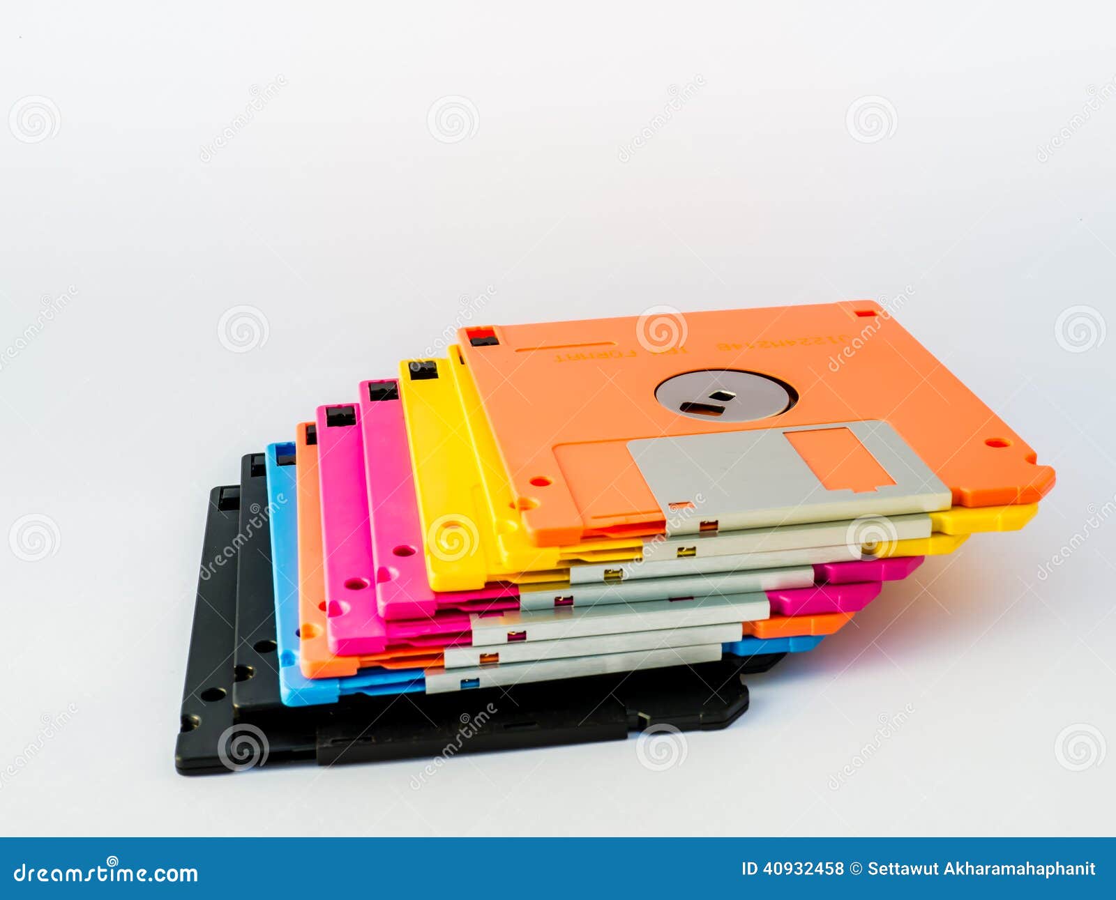 Colourful Diskette is Thin and Flexible Magnetic Storage Medium Stock ...