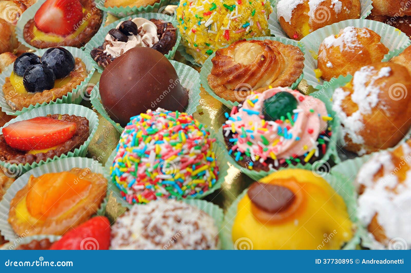 Colourful Display of Fresh Pastries Stock Image - Image of choice ...