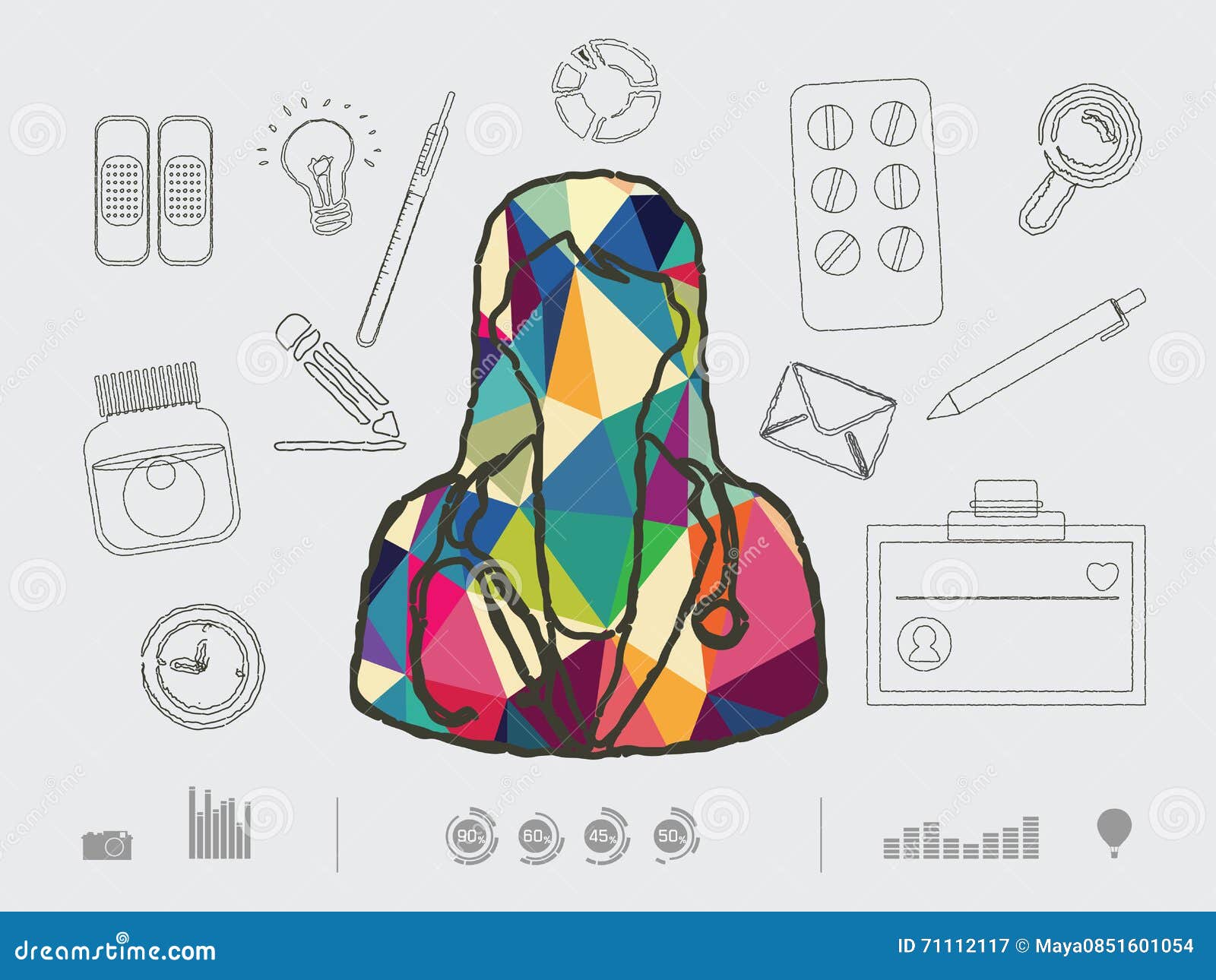 Colourful doctor stock illustration. Illustration of health - 71112117