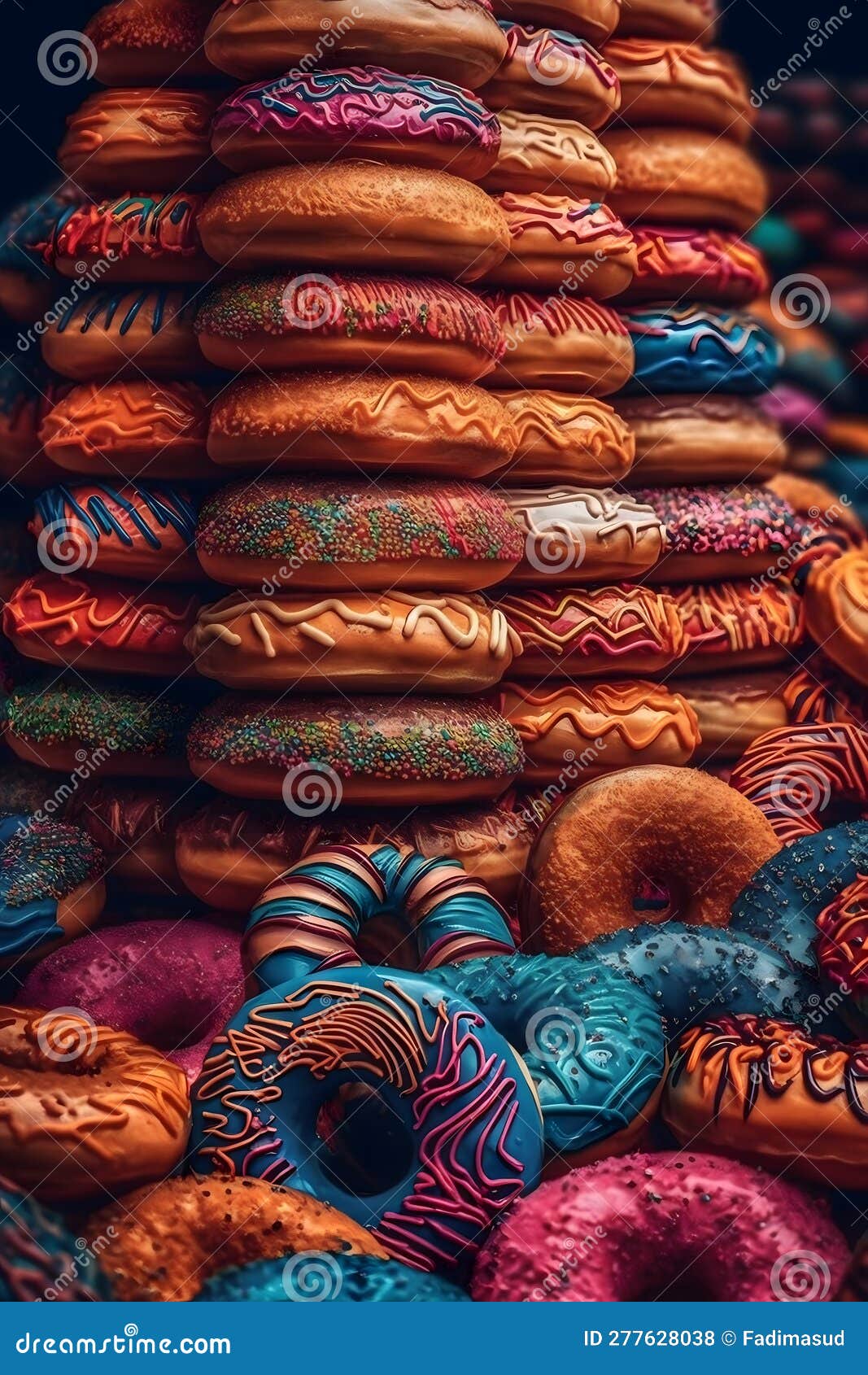 Colourful donuts stock illustration. Illustration of bazaar - 277628038