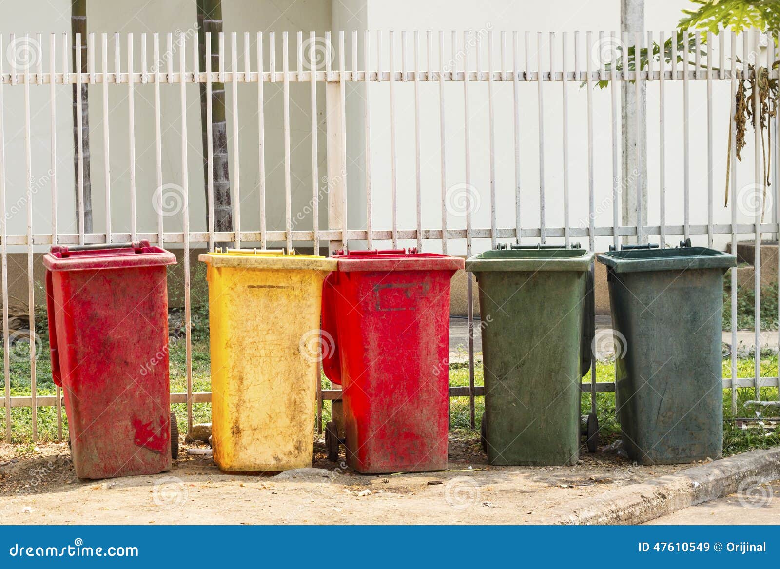 Colourful Dustbins in the Public Area of a Port Stock Image - Image of ...