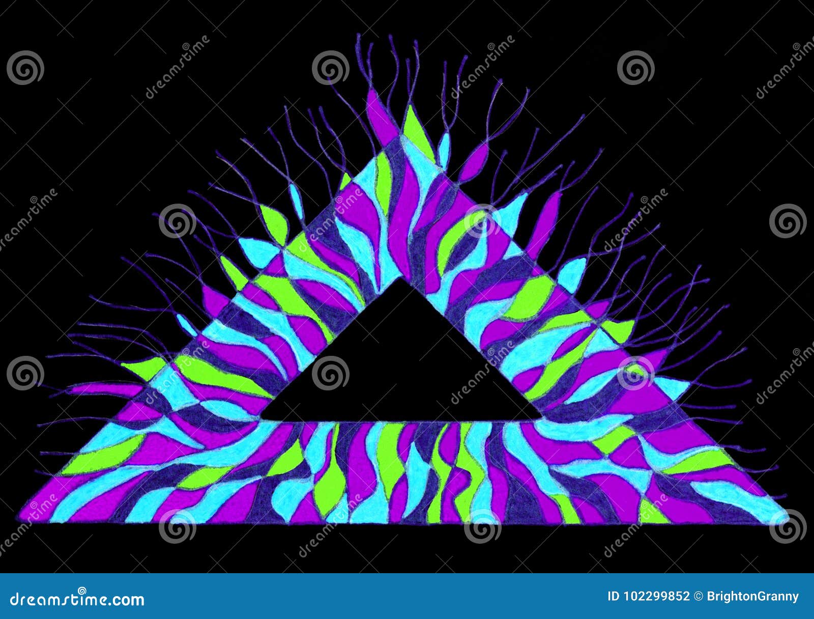 Colourful Hand Drawn Triangle Stock Illustration - Illustration of ...