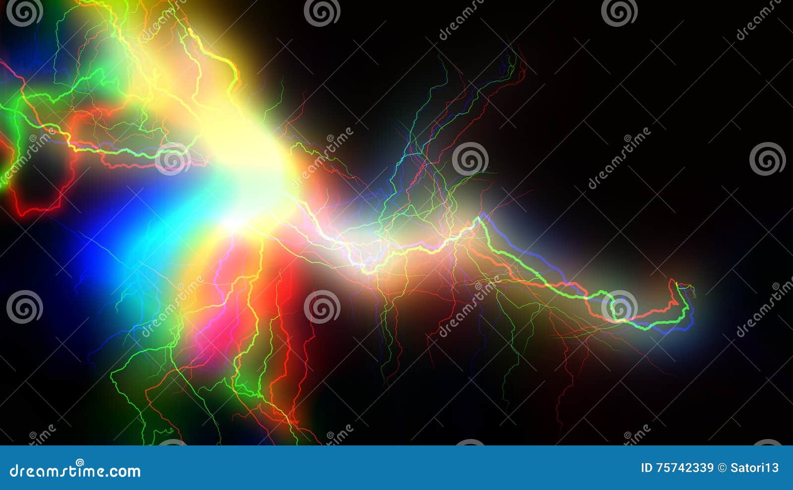 Colourful Energy Discharge 3d Rendering Stock Image - Image of ...