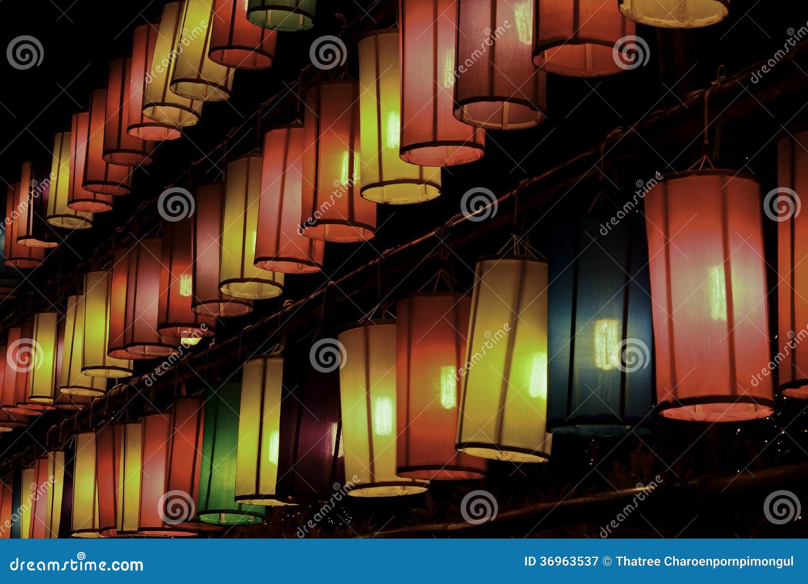 Colourful fabric lanterns stock image. Image of design - 36963537
