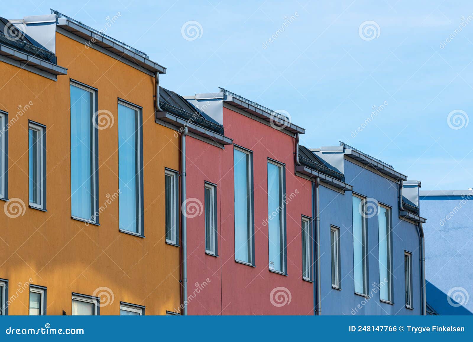 Colourful Facades of Apartment Buildings.. Stock Photo - Image of ...