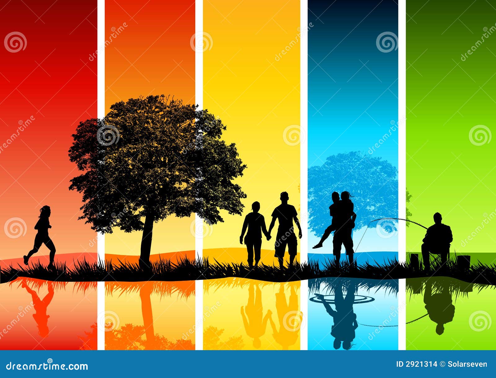 Colourful Family Scene stock vector. Illustration of funky - 2921314