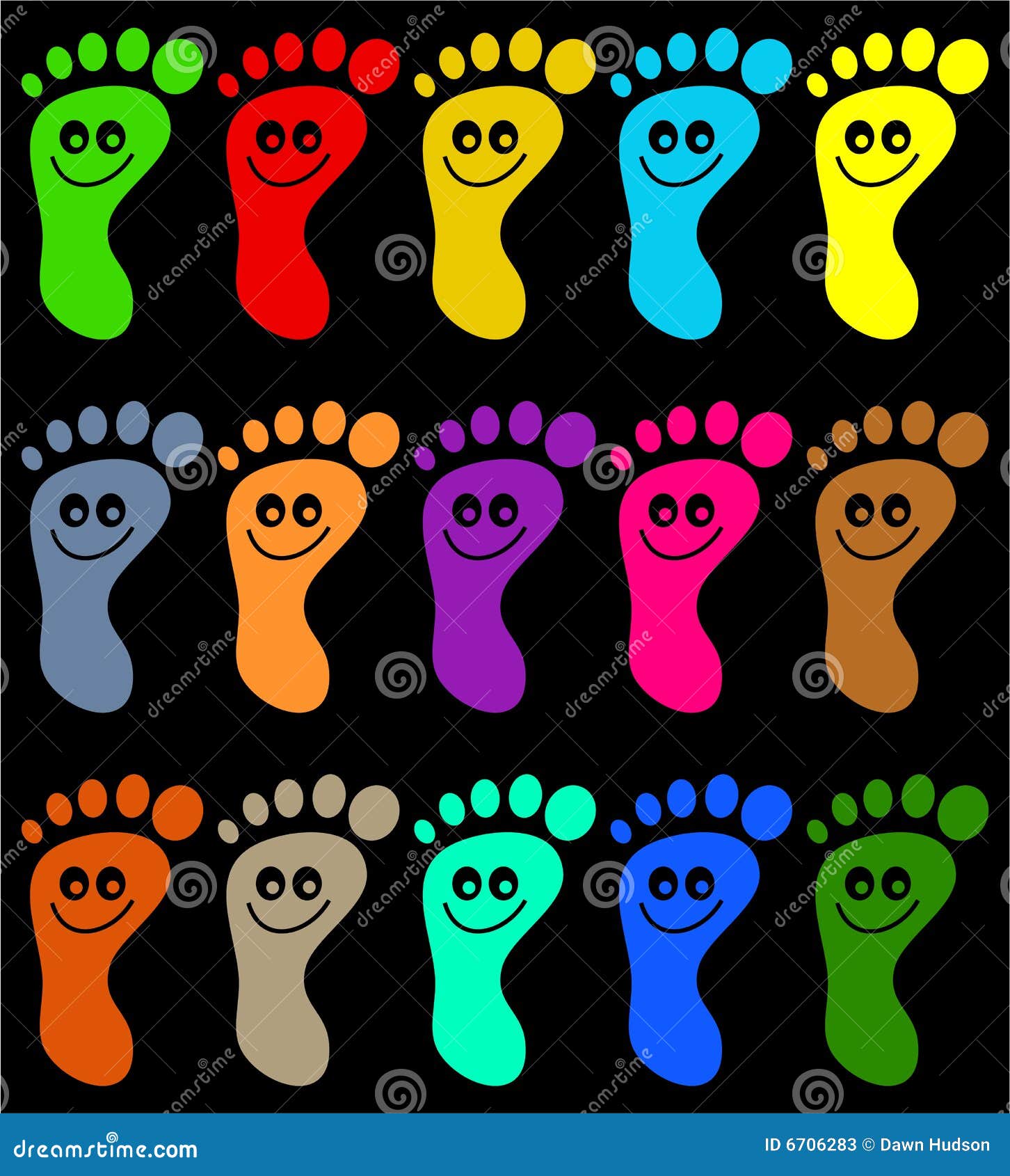 Colourful feet stock illustration. Illustration of footprints - 6706283