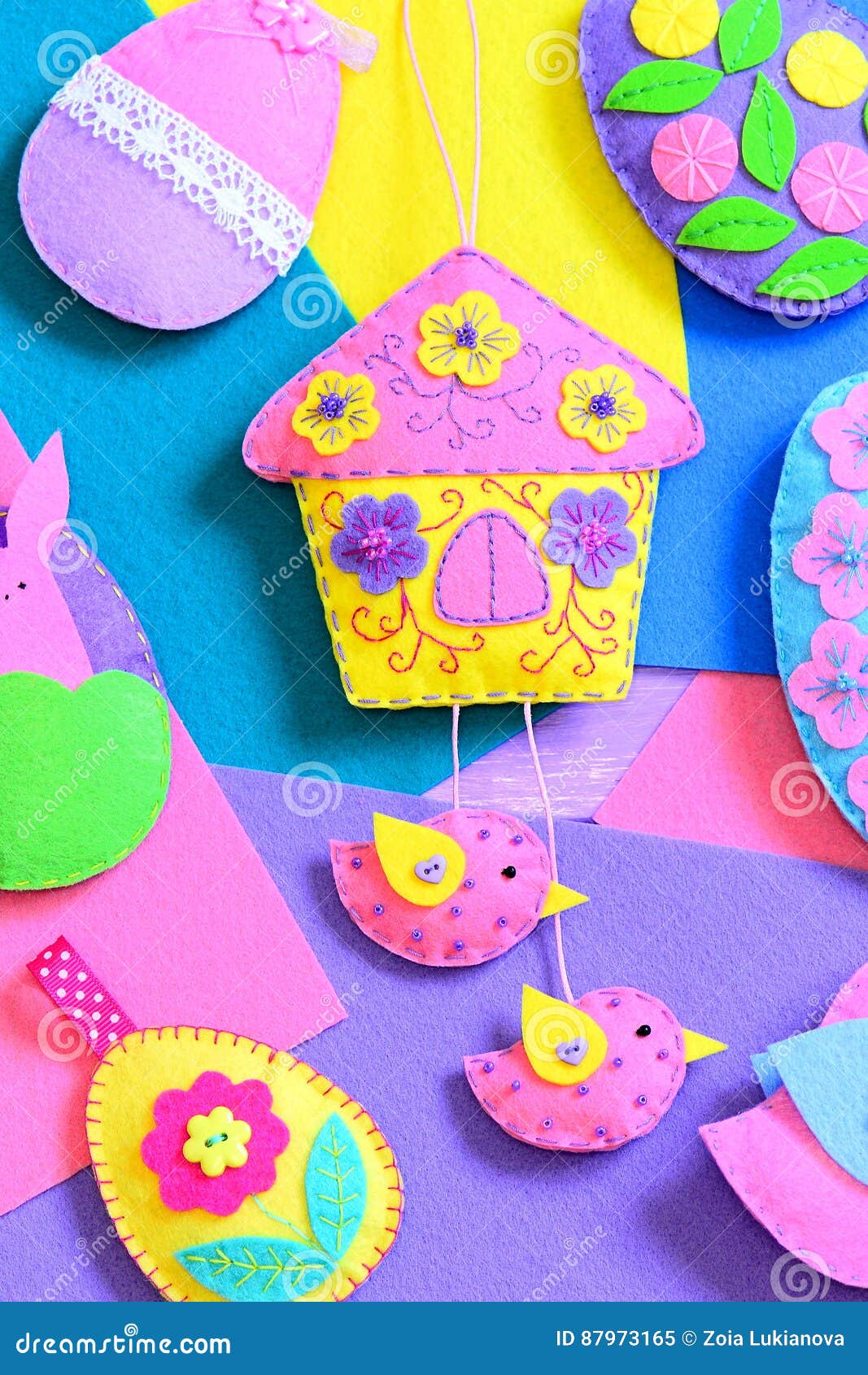 Colourful Felt Easter Crafts on Flat Felt Sheets. Felt Easter Eggs ... Colourful Felt Easter Crafts on Flat Felt Sheets. Felt Easter Eggs ...