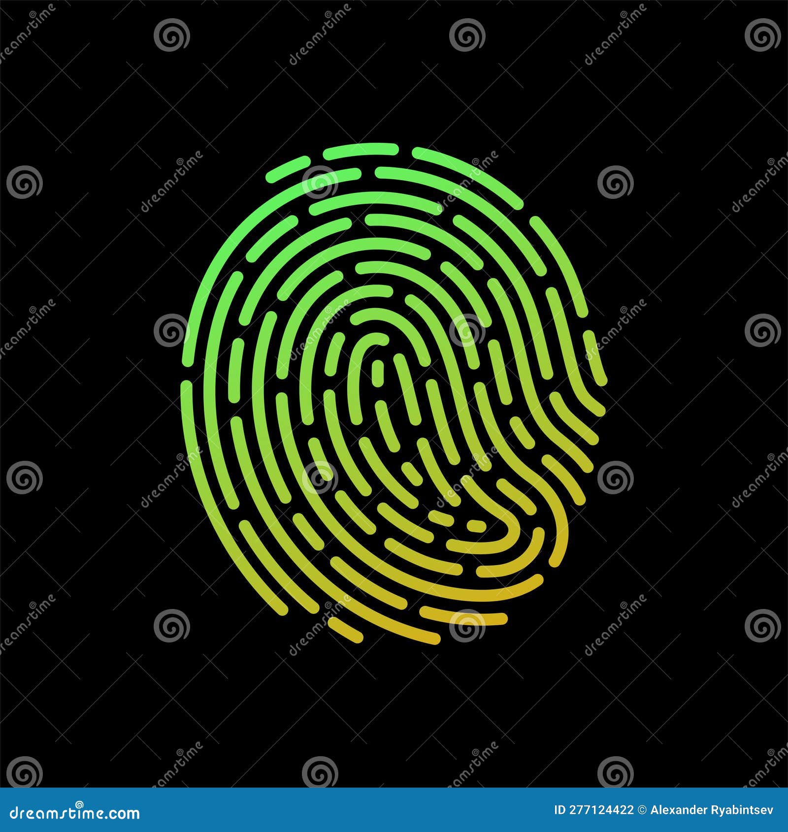 Colourful Fingerprint Vector Illustration. Biometric Authorisation ...