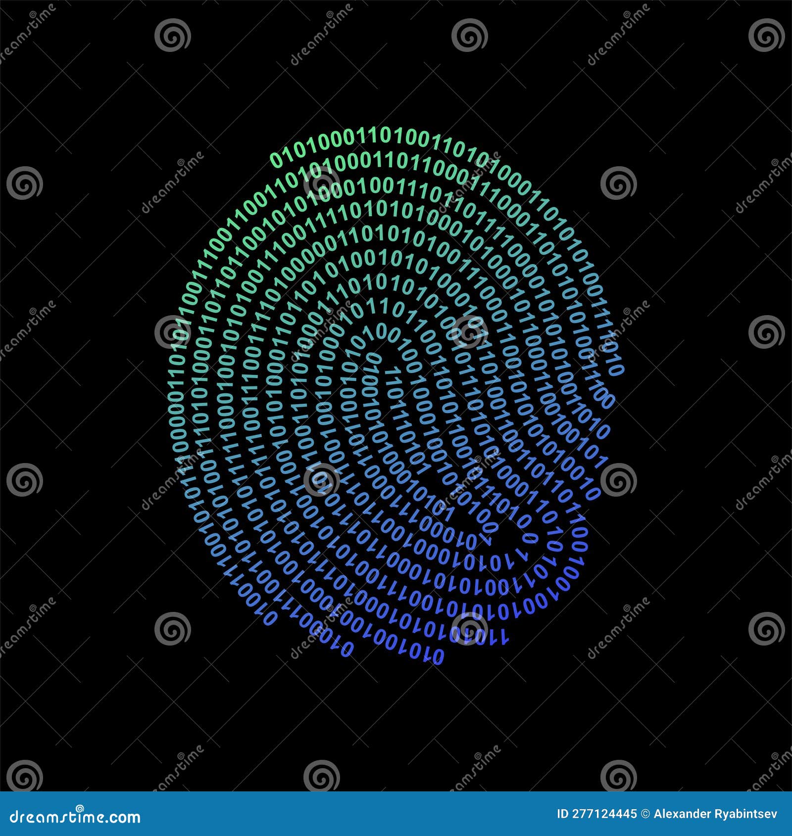Colourful Fingerprint Vector Illustration. Biometric Authorisation ...