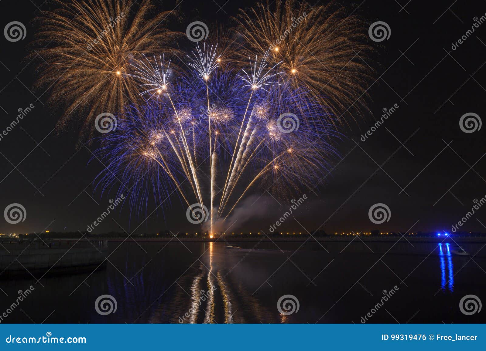 Colourful Fireworks Exploding Over a Dark Night Sky Stock Photo - Image ...