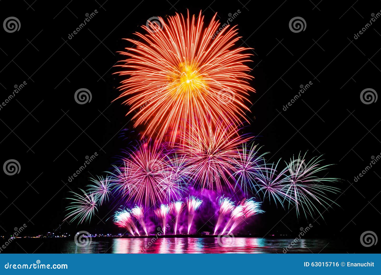 Colourful Fireworks stock photo. Image of festive, explosion - 63015716