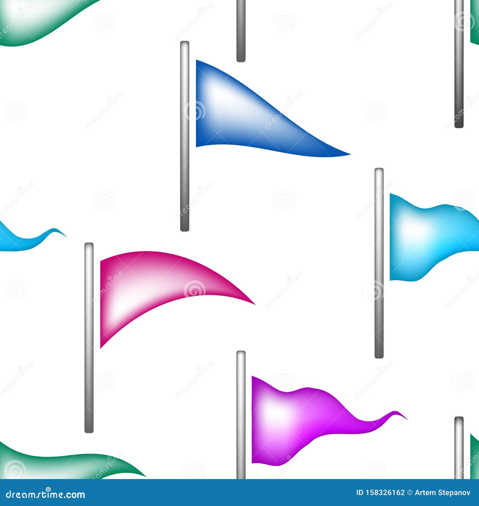 Colourful Flag Vector Seamless Pattern on White Background Stock Vector ...