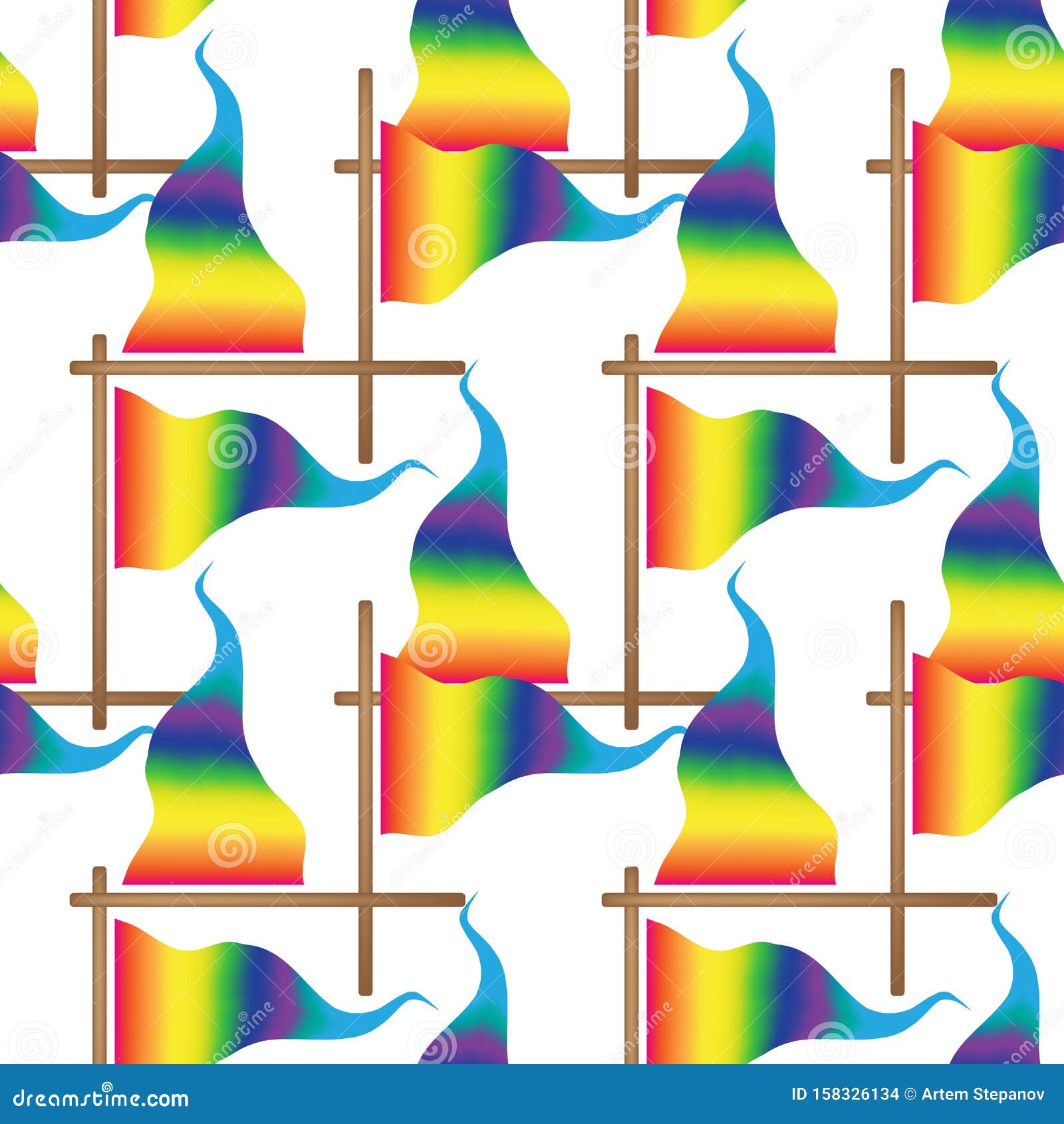 Colourful Flag Vector Seamless Pattern on White Background Stock Vector ...