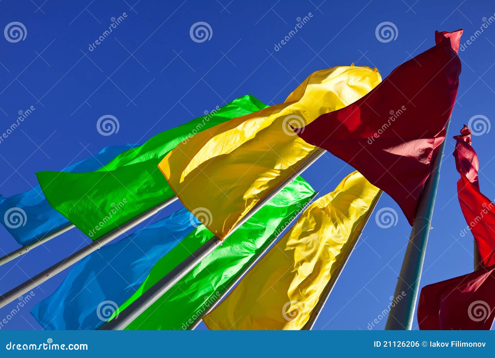 Colourful flags stock photo. Image of blue, fluttering - 21126206