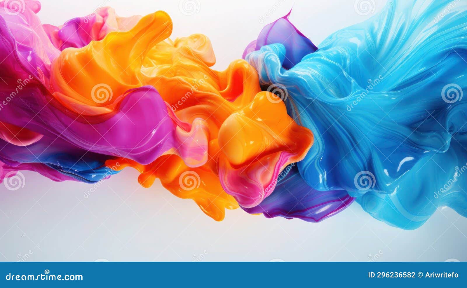 Colorful Mix of Liquid Paints on a White Background Stock Illustration ...