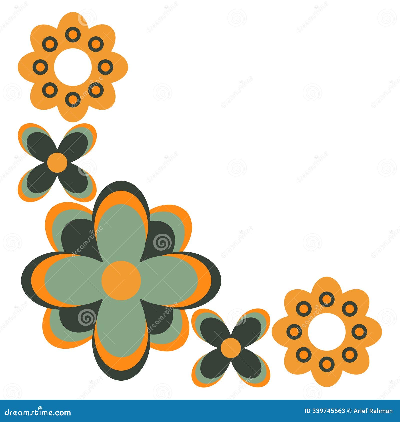 Colourful Flower Frame Corner Stock Illustration - Illustration of ...
