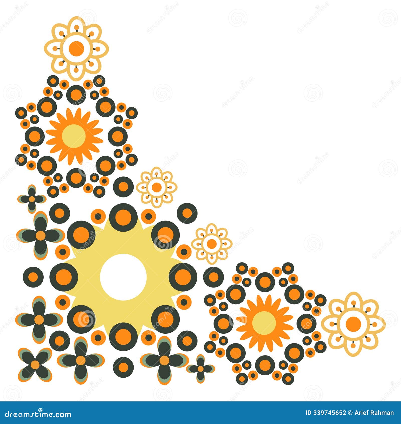 Colourful Flower Frame Corner Stock Illustration - Illustration of ...