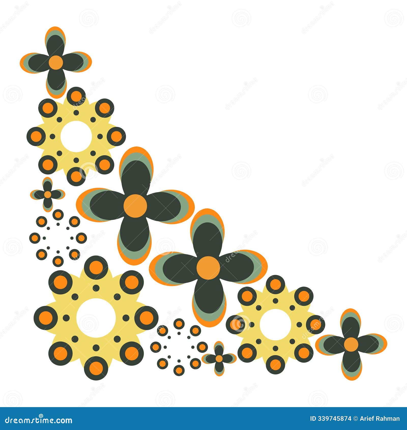 Colourful Flower Frame Corner Stock Illustration - Illustration of ...