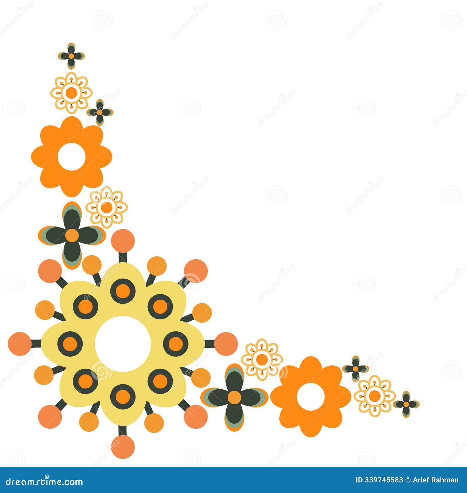 Colourful Flower Frame Corner Stock Illustration - Illustration of ...