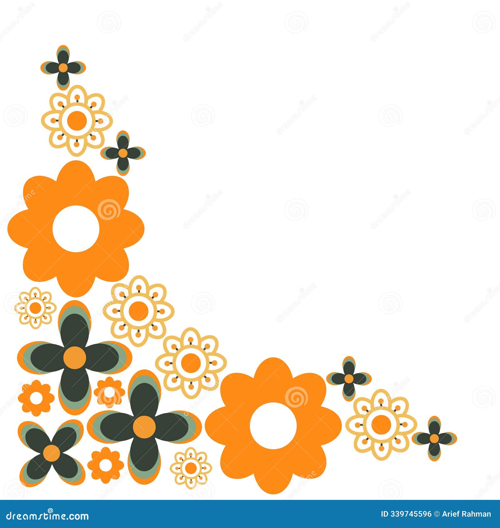 Colourful Flower Frame Corner Stock Illustration - Illustration of ...