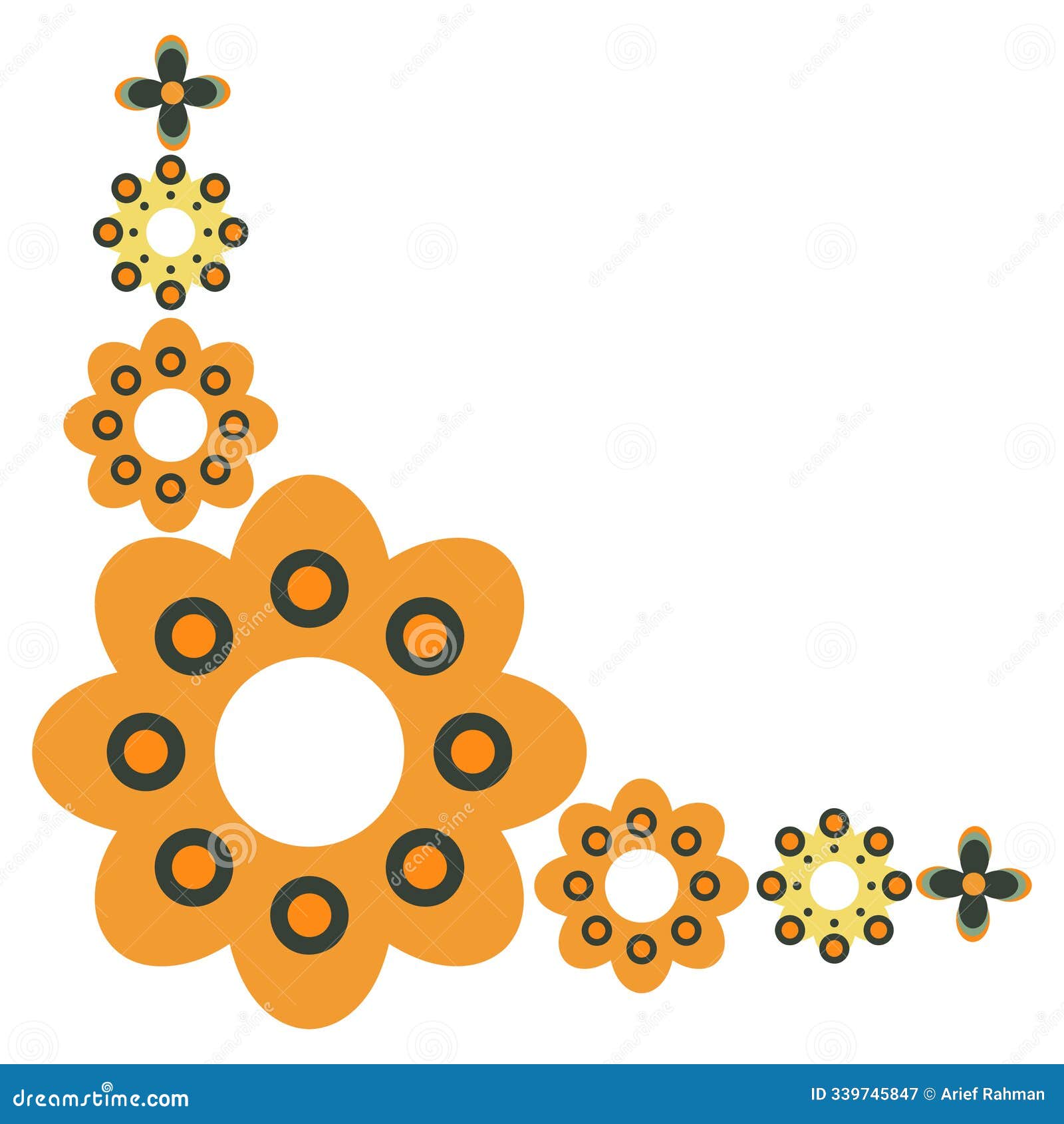 Colourful Flower Frame Corner Stock Illustration - Illustration of ...