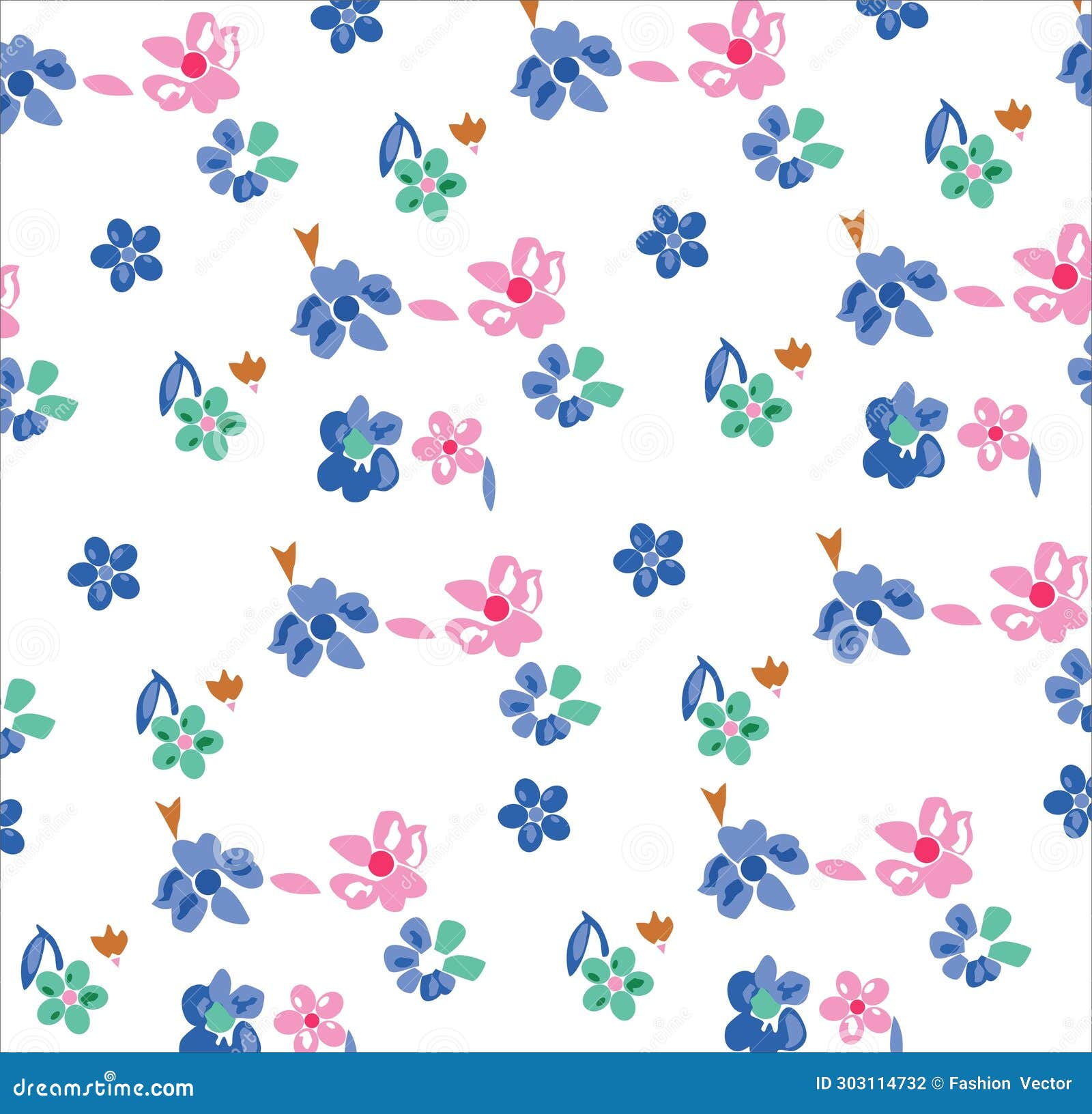 Colourful Flower Print Pattern Vector Stock Vector - Illustration of ...