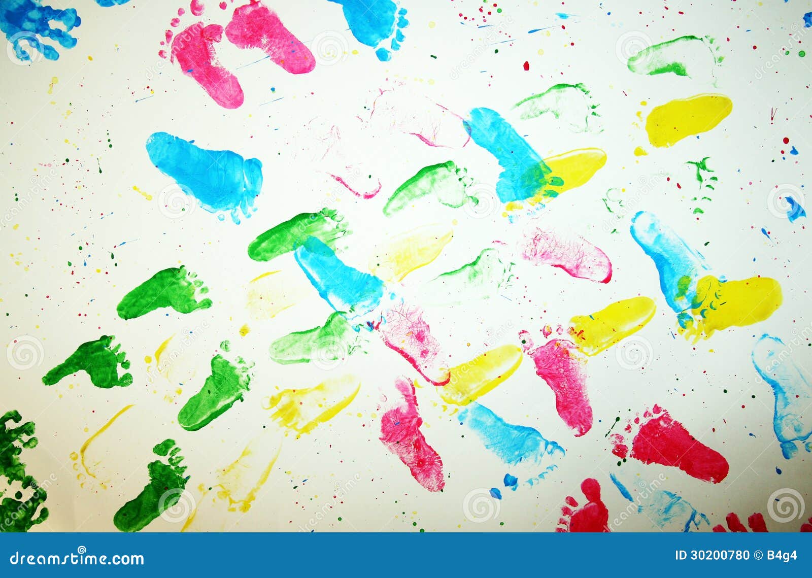 Kids foot prints stock photo. Image of colourful, kids - 30200780