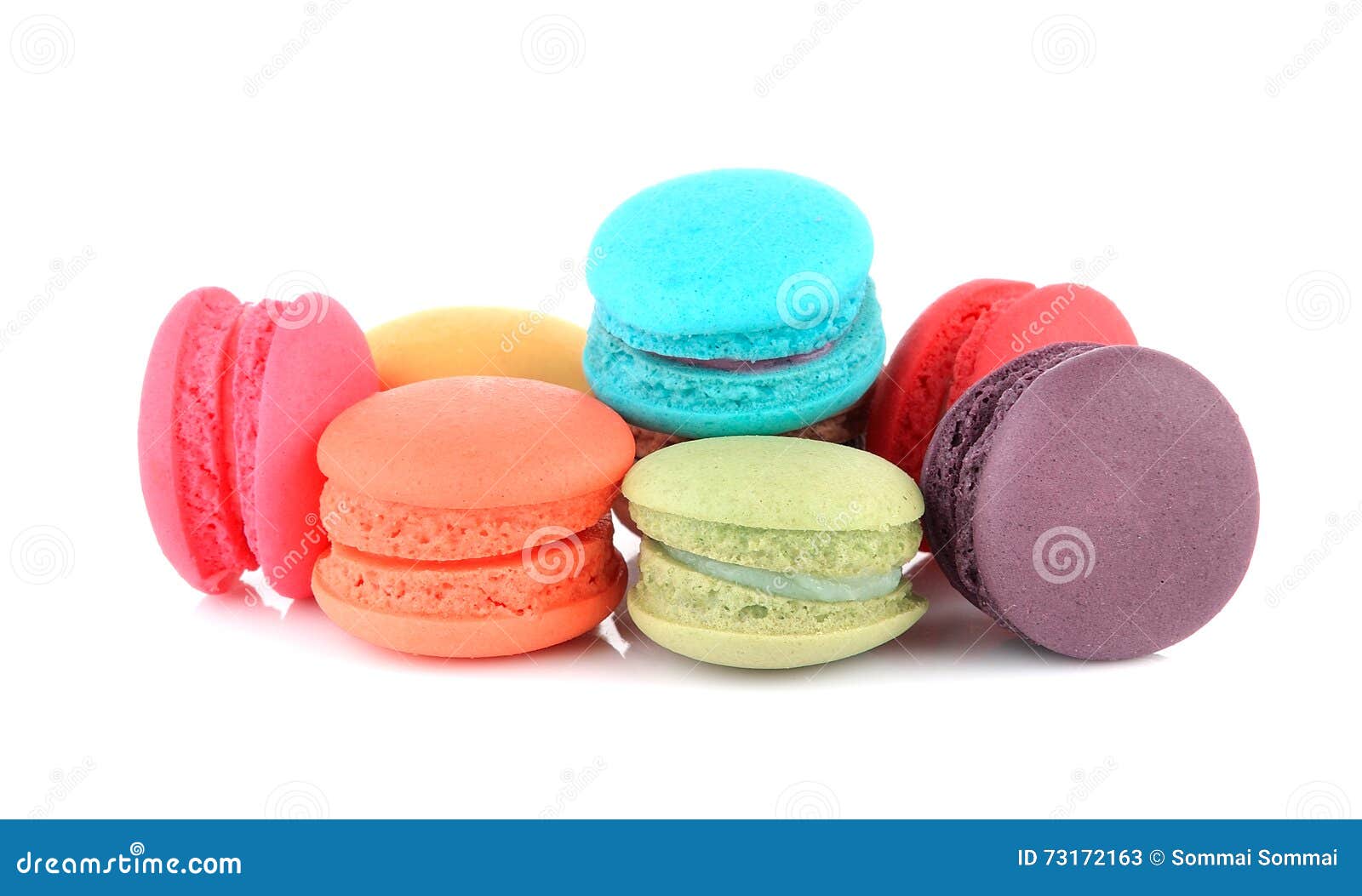 Colourful French Macaroons or Macaron on White Background Stock Image ...