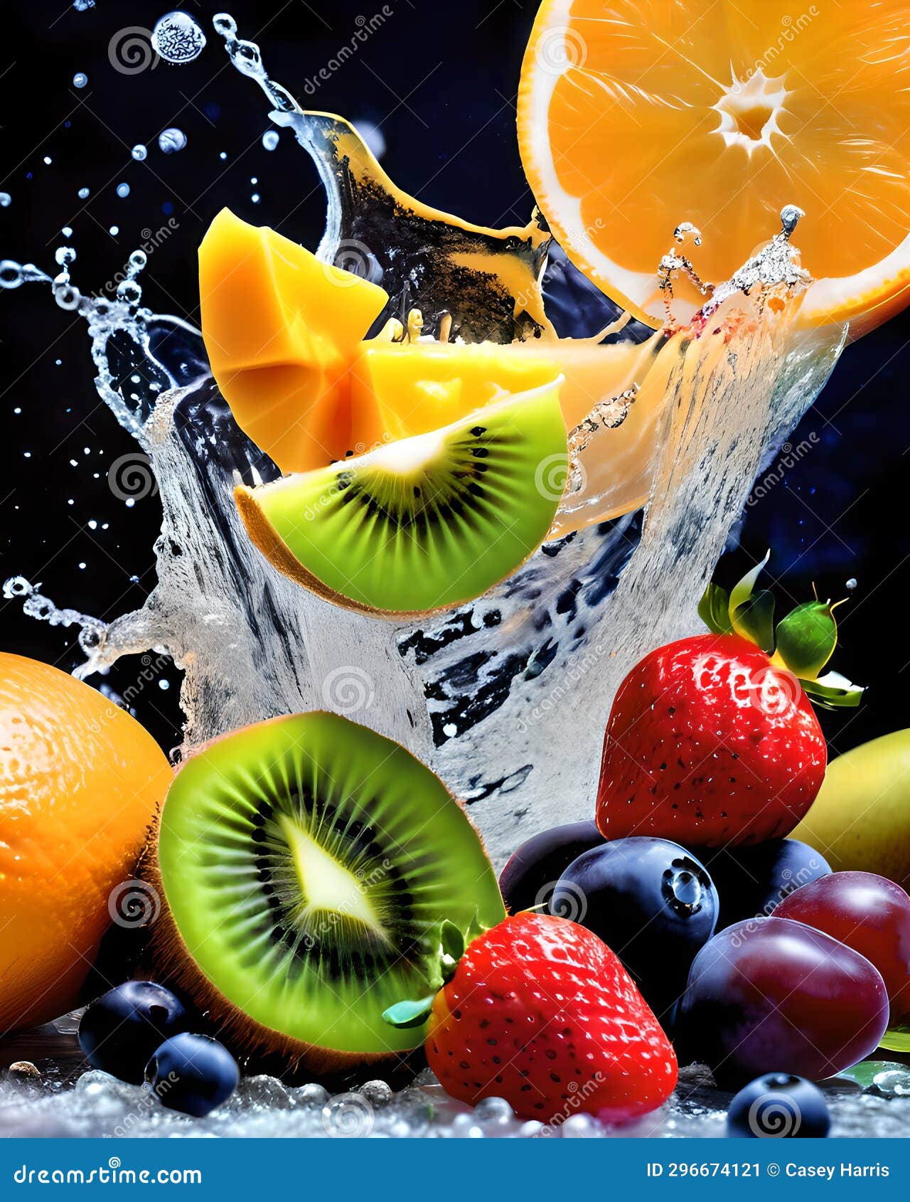 Colourful fruit splash stock illustration. Illustration of petal ...
