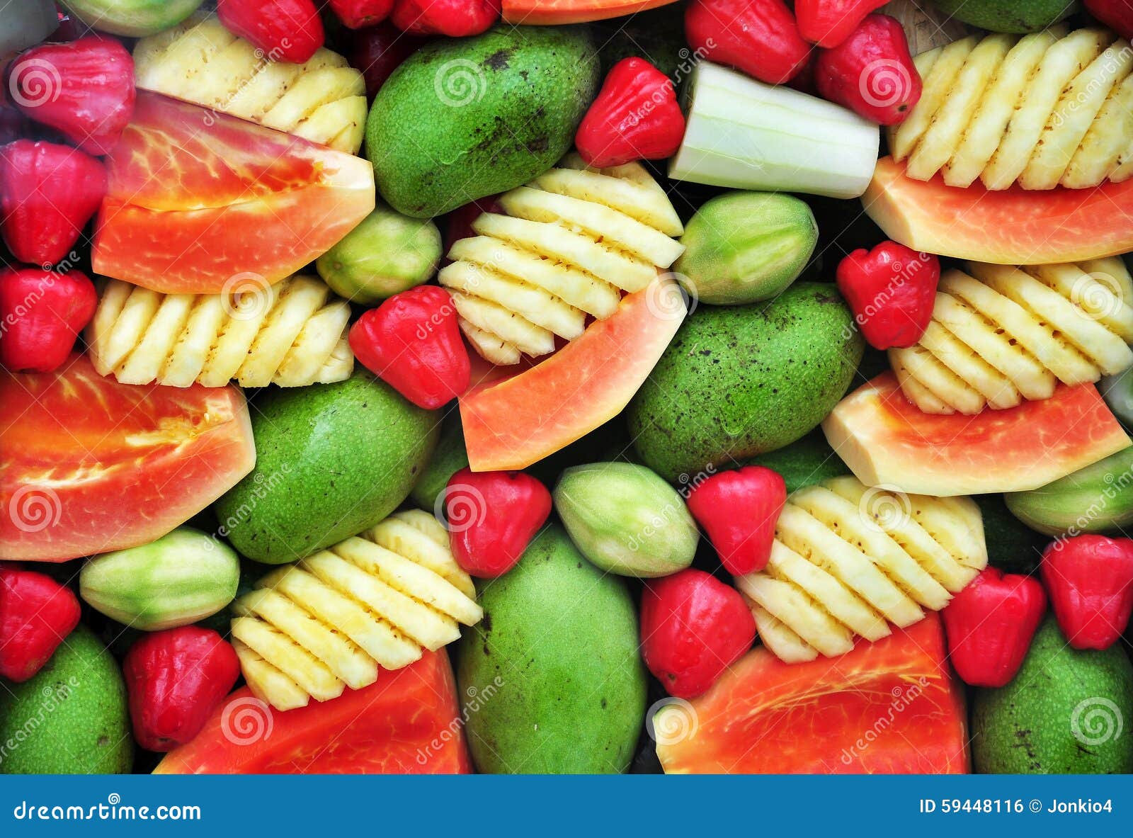 Colourful Fruits Background Stock Photo - Image of sweet, papaya: 59448116