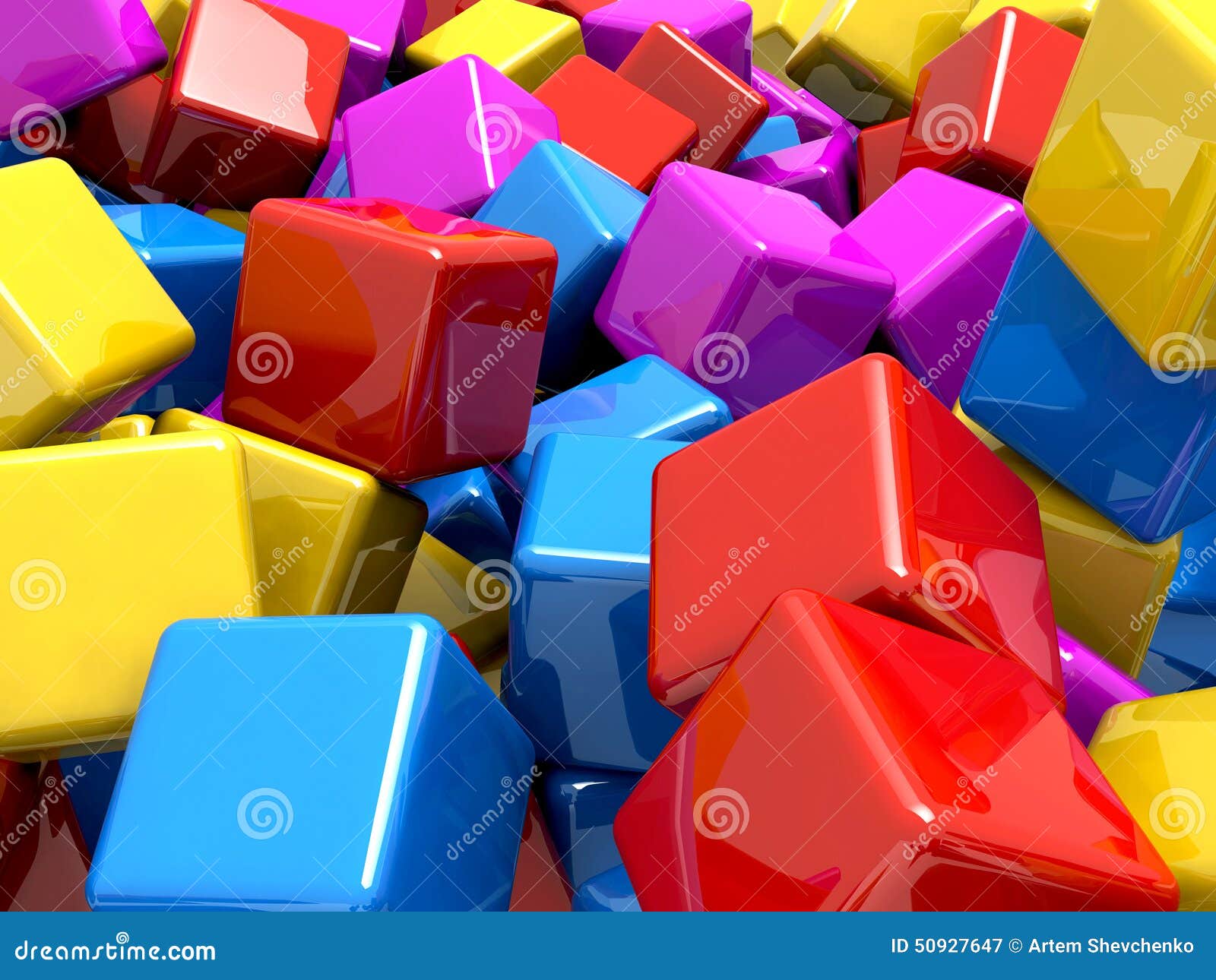 Colourful Glossy Reflective Blocks Stock Illustration - Illustration of ...