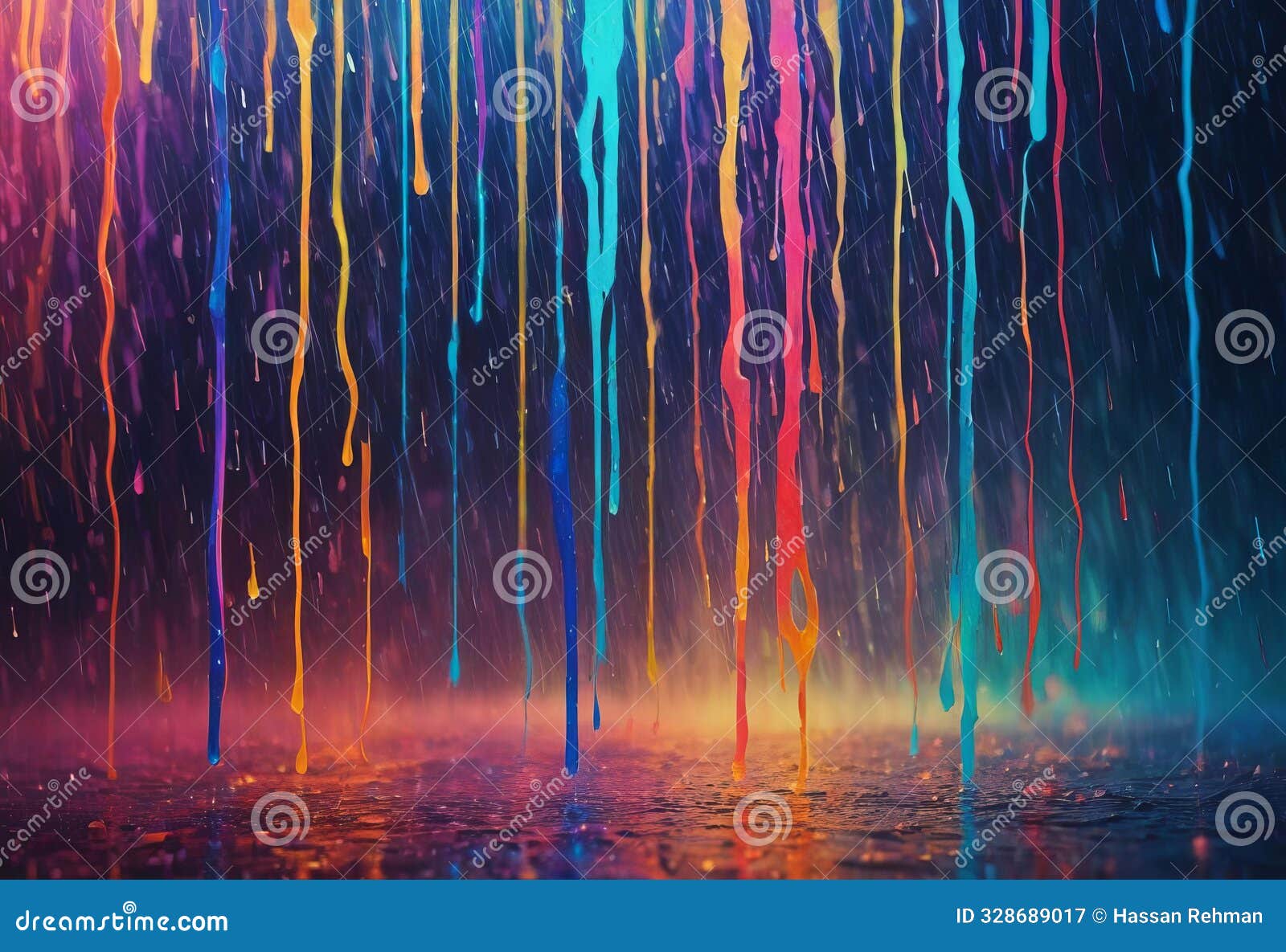 Colourful, Glowing Rain Art Background Banner Stock Illustration ...