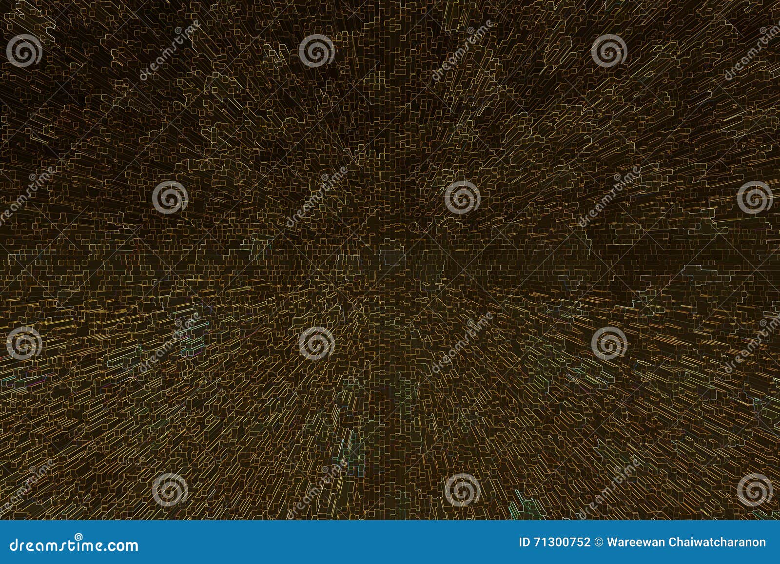 Colourful and Gold Line Square and Curve Pattern on Black Abstract ...