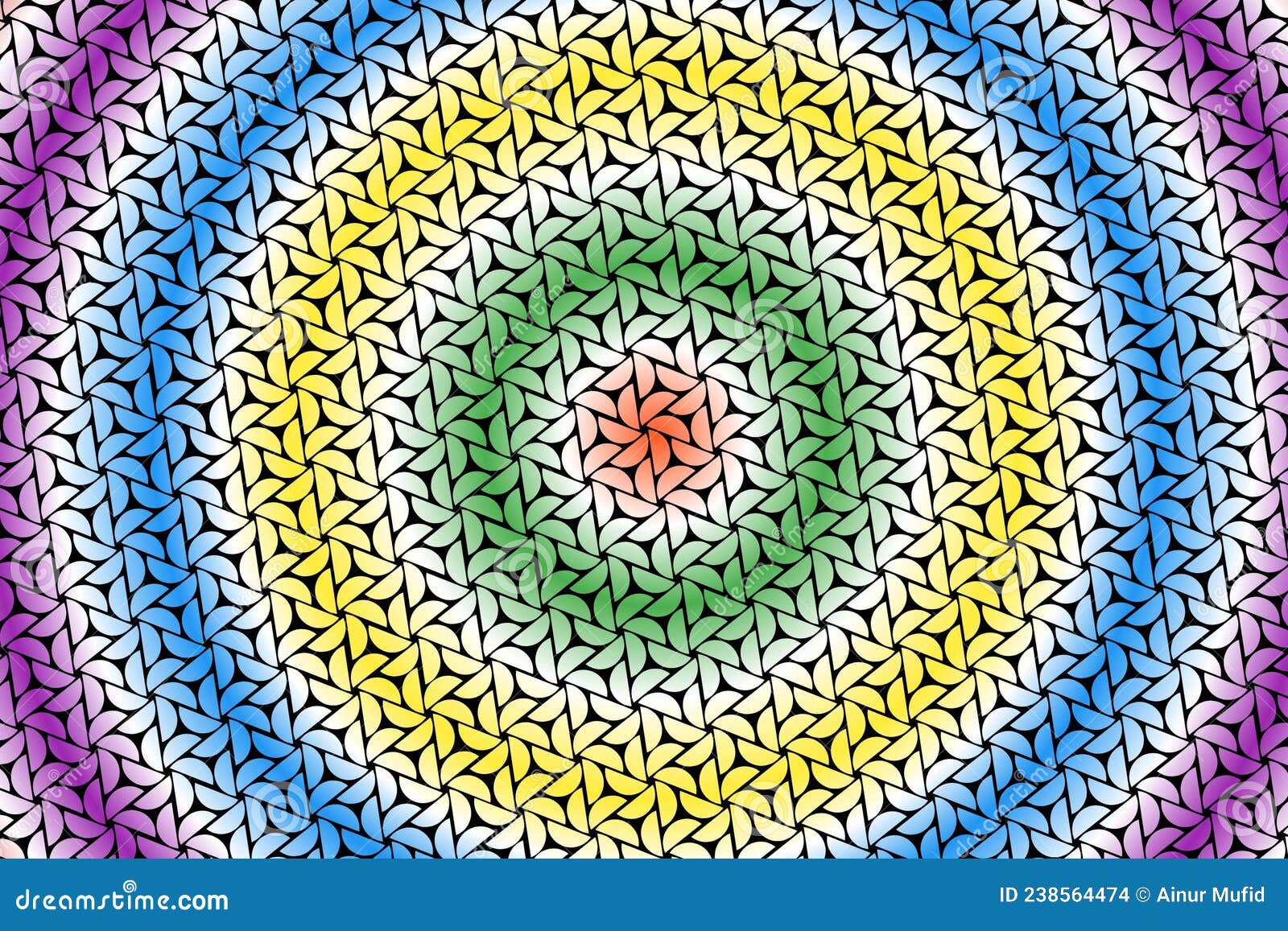 Colourful Gradient Flower Circle Pattern of Traditional Batik Ethnic ...