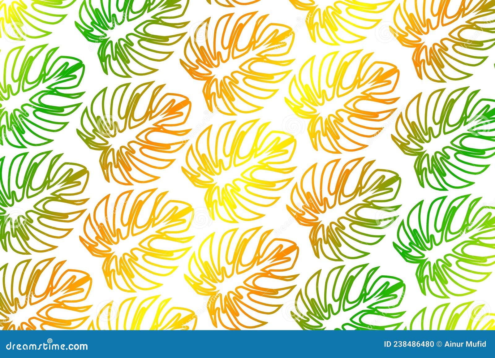 Colourful Gradient Pattern of Traditional Batik Ethnic Monstera Leaf ...