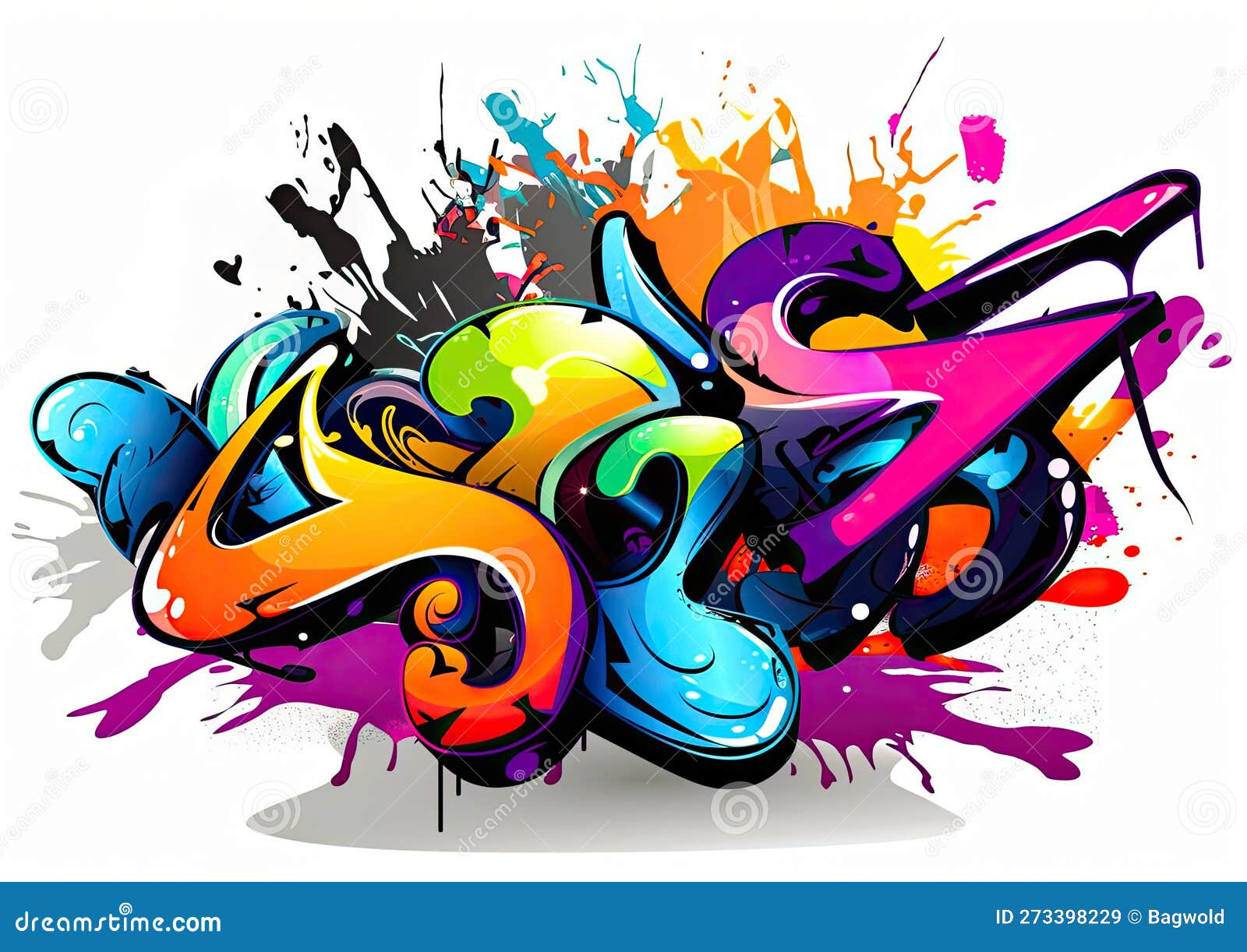 Colourful Graffiti DesignGenerative AI Illustration Stock Photography ...