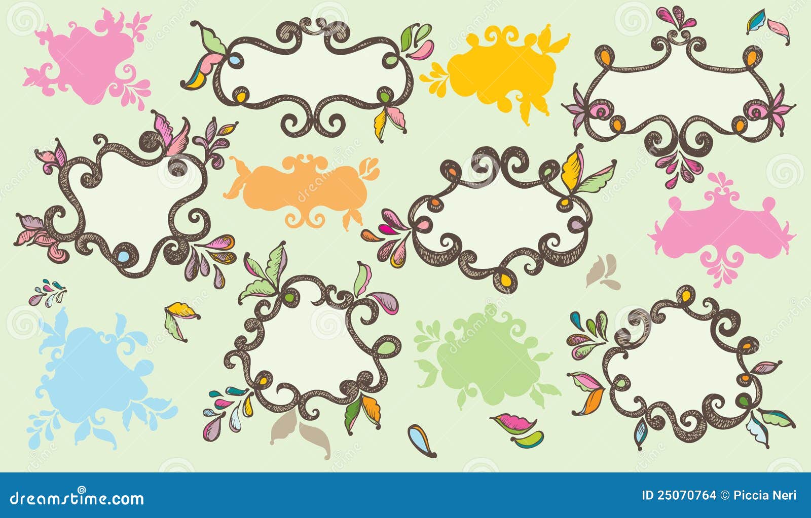 Colourful Hand Drawn Labels Stock Illustration - Illustration of ...